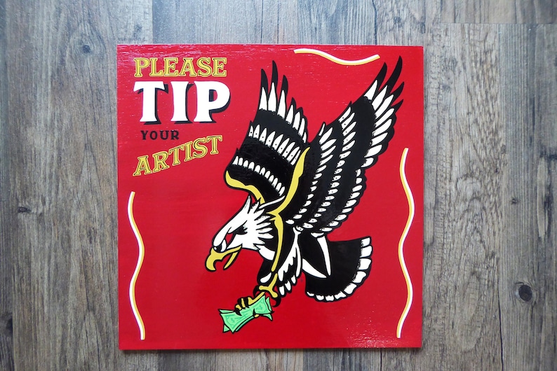Please Tip Your Artist - Hand Painted Wooden Sign (american Traditional ...