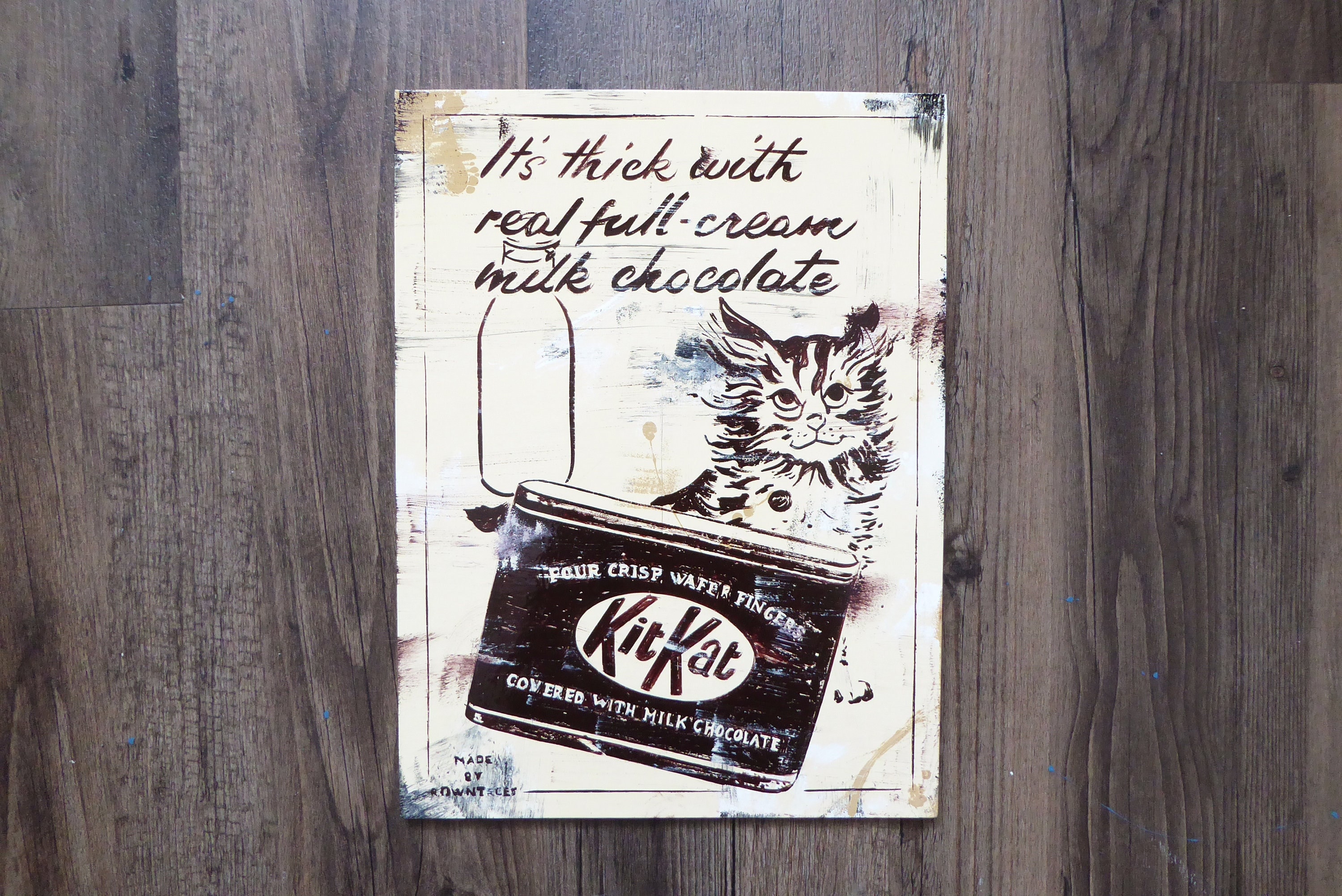 Vintage-inspired 'kit Kat' Chocolate Bar Advertising Sign - Hand ...