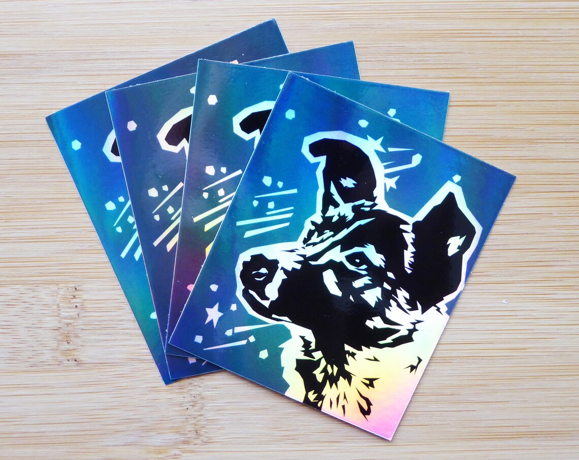 Laika Holographic Sticker - Russian Soviet Space Dog Illustration Art ...