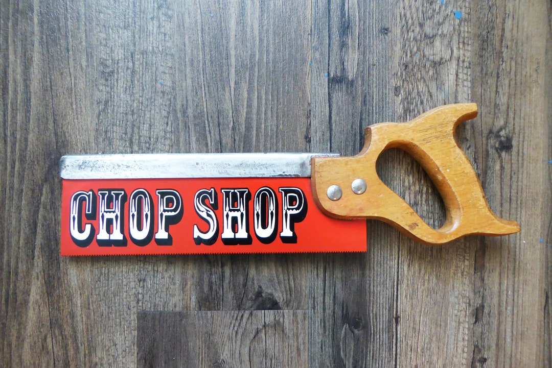 Chop Shop - Hand Painted Saw Sign (red/circus Font) - Etsy