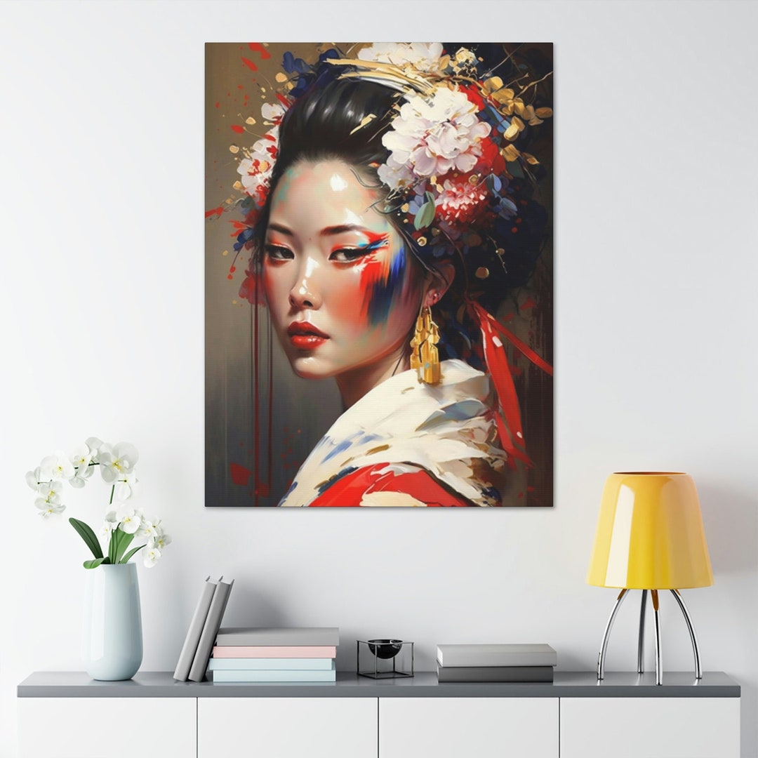 Beautiful Japanese Geisha Canvas Art Beautiful Wall Art - Etsy
