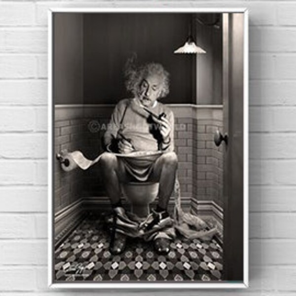 Albert Einstein on the Toilet - Etsy