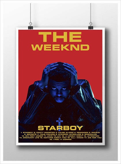 Weeknds - Starboy Poster, Music Poster, Starboy Music Poster, Weeknds ...