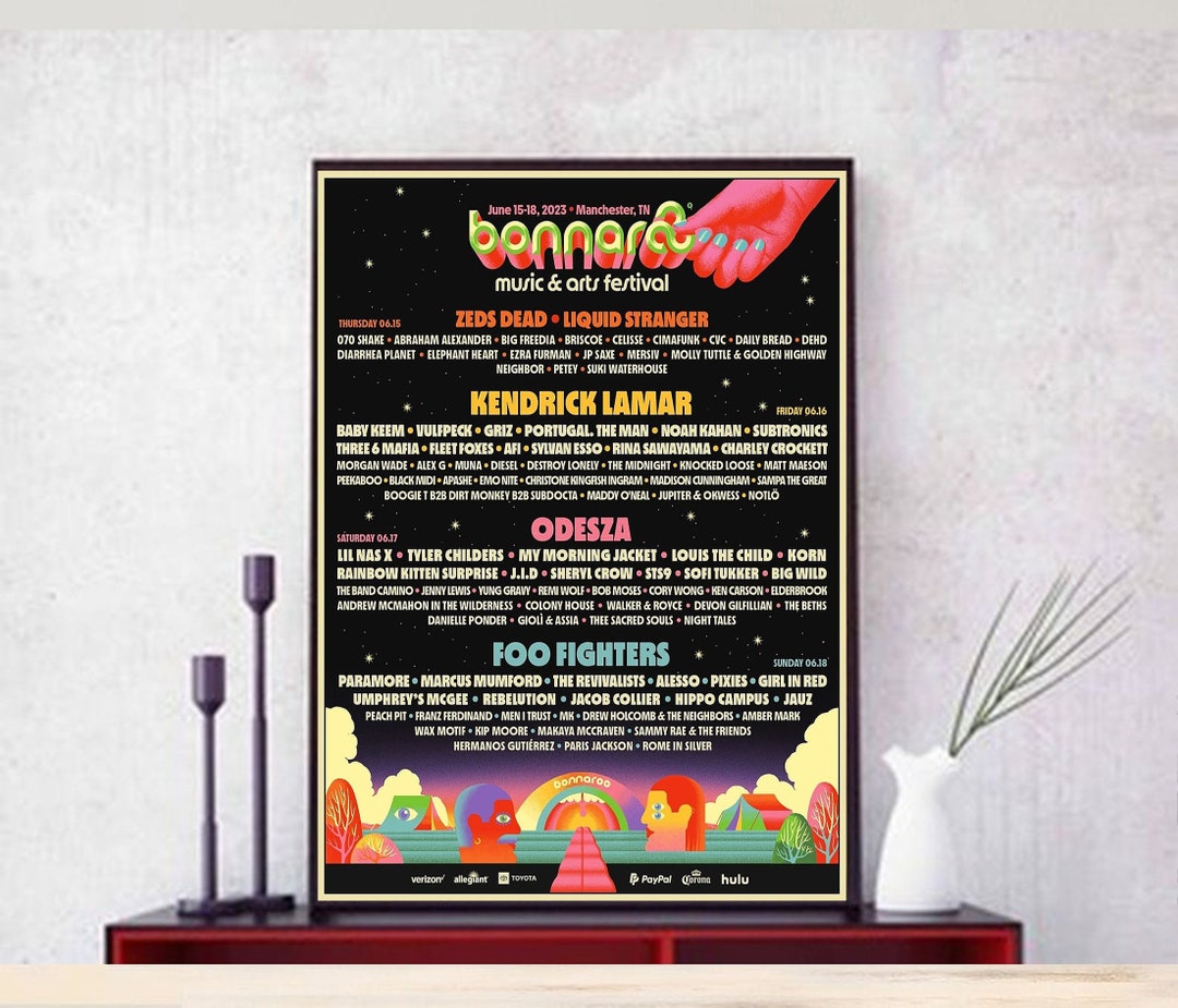 Bonnaroo Announces 2023 Lineup Poster Music Tour Wall Poster - Etsy