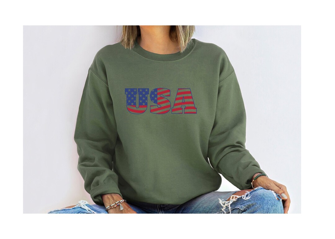 Usa Flag Sweatshirt, 4th of July Sweat, Usa Shirt, USA Flag Sweat, Usa ...
