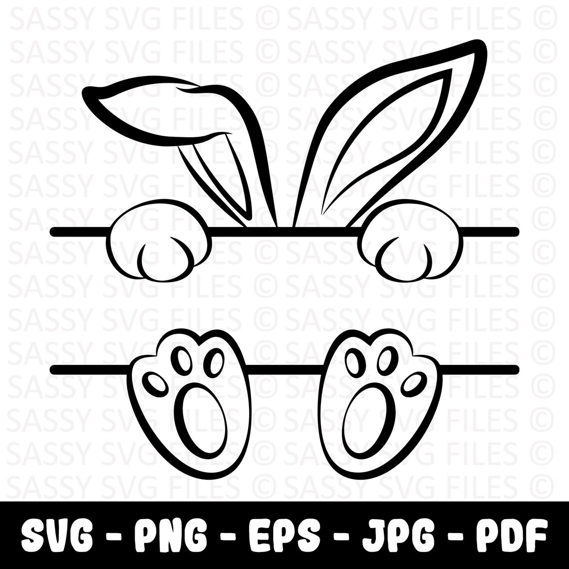 Bunny Ears and Feet SVG PNG, Easter Bunny Svg Png Eps Jpg Pdf, Bunny ...