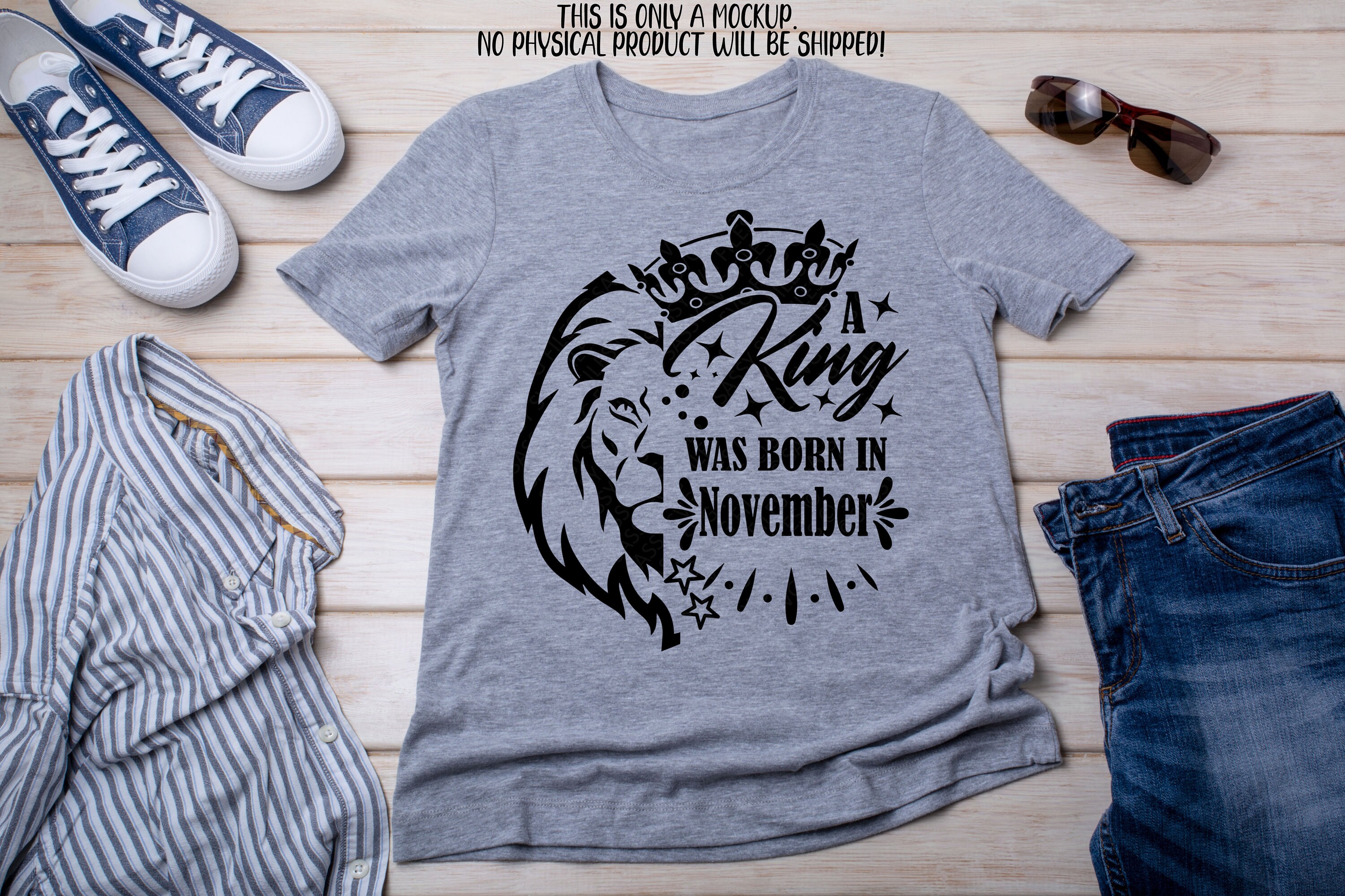 A King Was Born in November SVG PNG, November Birthday Man, Happy ...