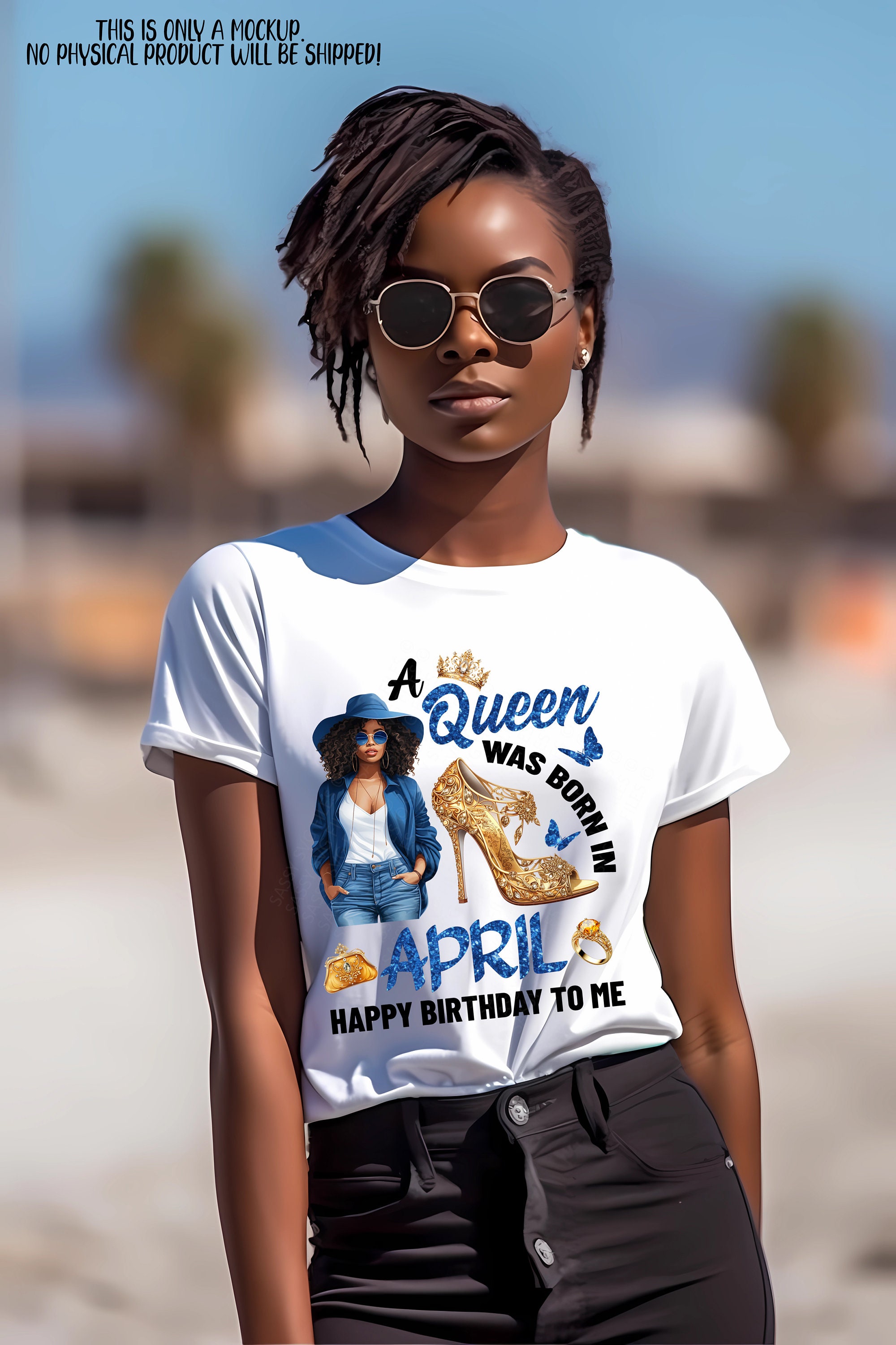A Queen Was Born in April PNG, Black April Queen PNG, April Birthday ...