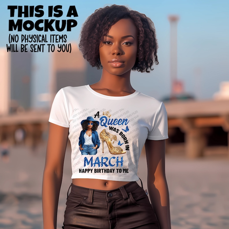 A Queen Was Born in March PNG, Black March Queen PNG, March Birthday ...