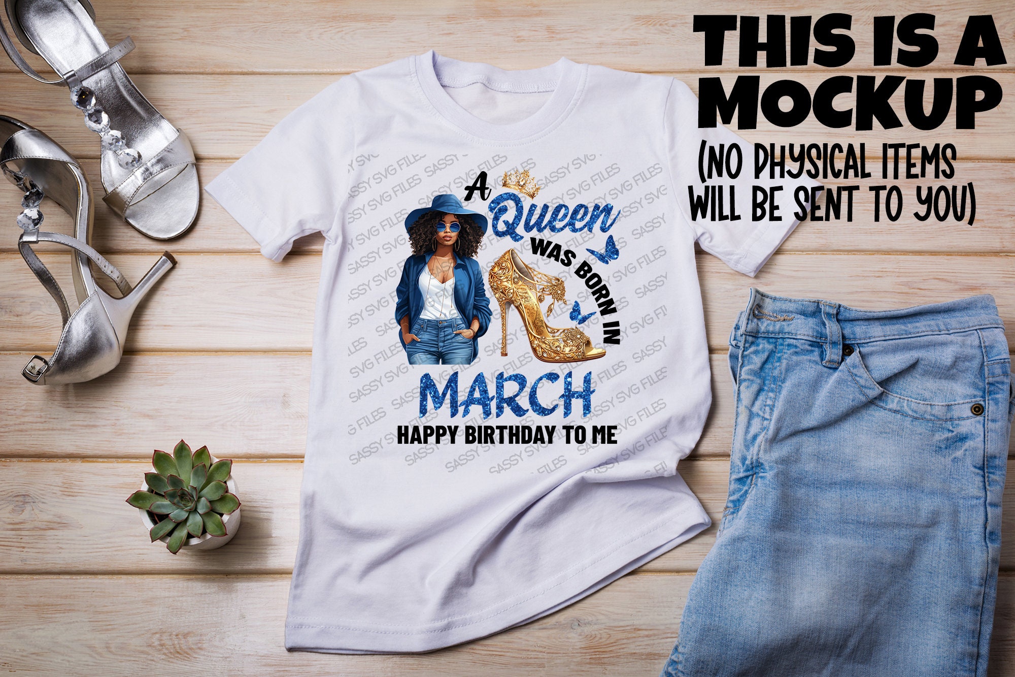 A Queen Was Born in March PNG, Black March Queen PNG, March Birthday ...