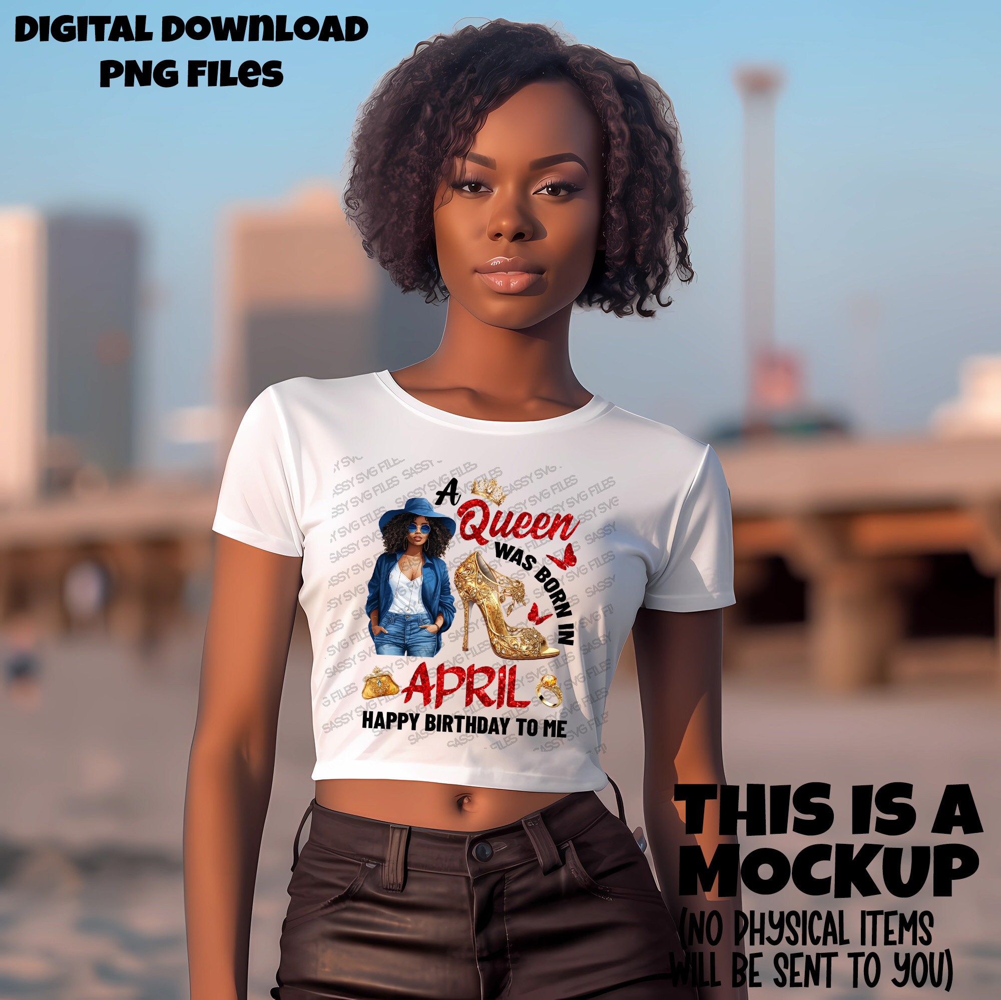 A Queen Was Born in April PNG, Black April Queen PNG, April Birthday ...