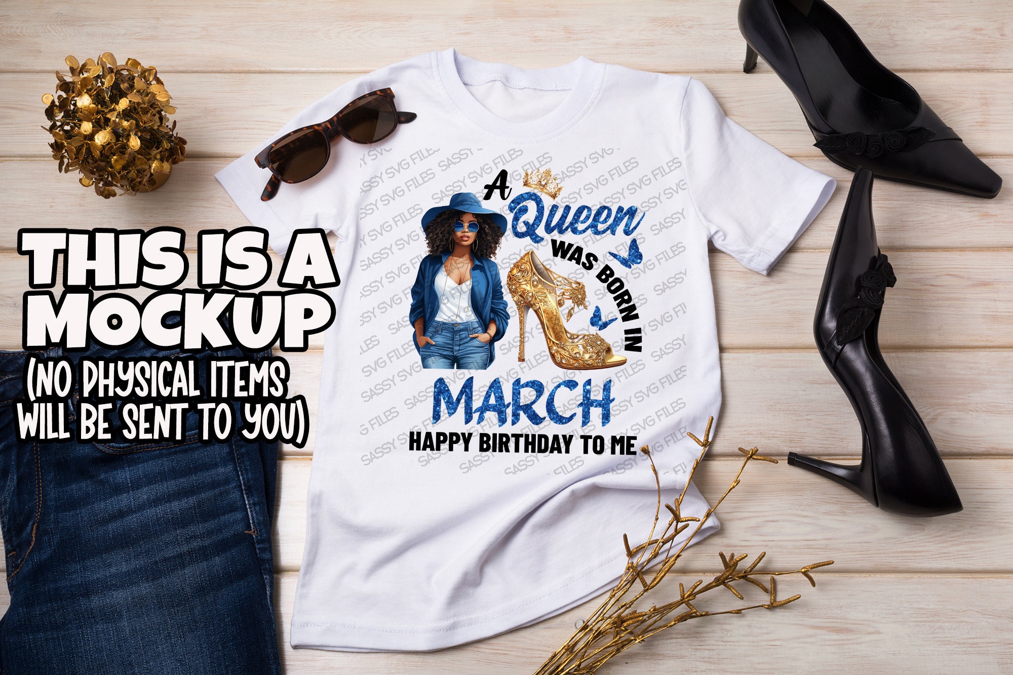 A Queen Was Born in March PNG, Black March Queen PNG, March Birthday ...