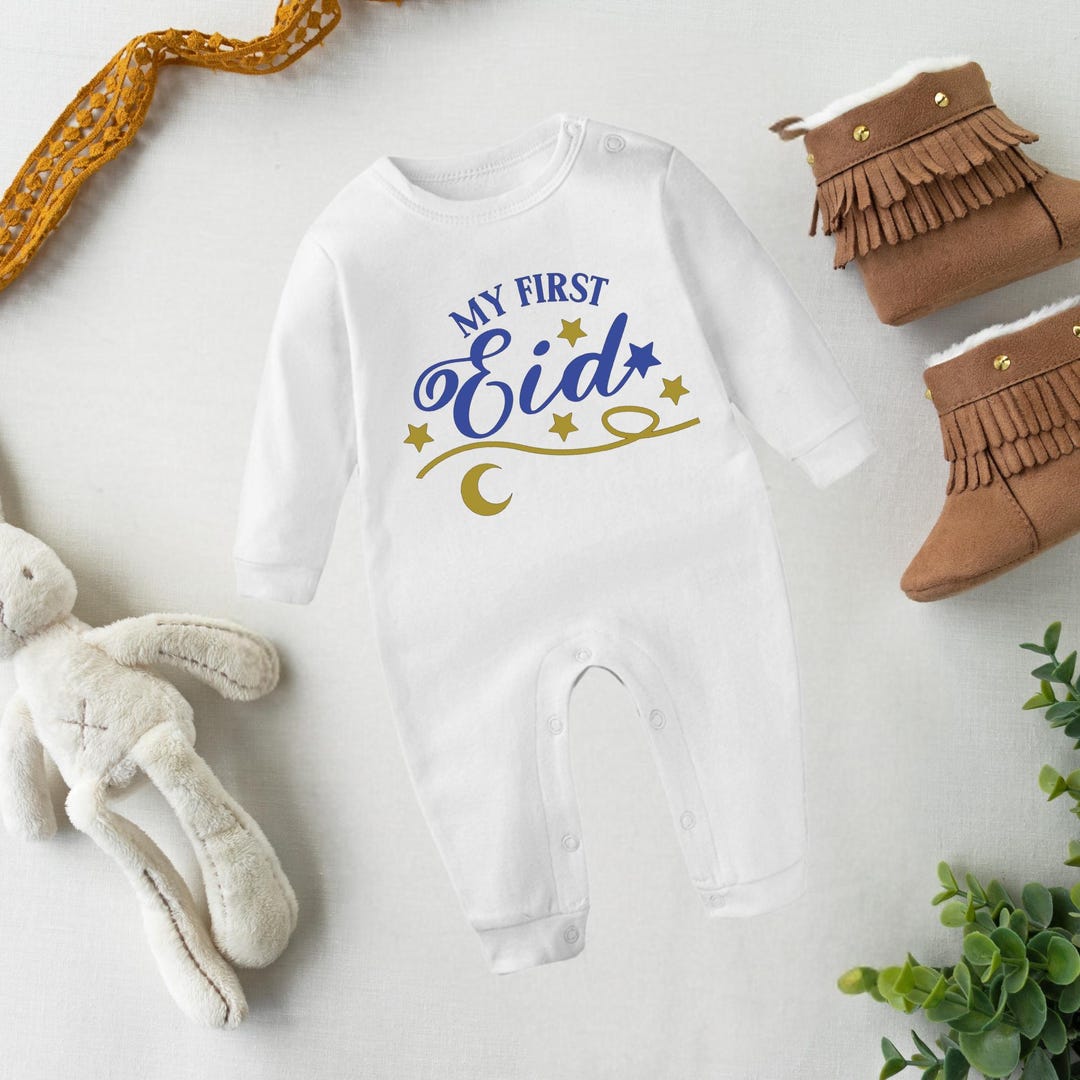 My First Eid Baby Romper | Eid Mubarak Baby Outfit | Muslim Baby Onesie ...