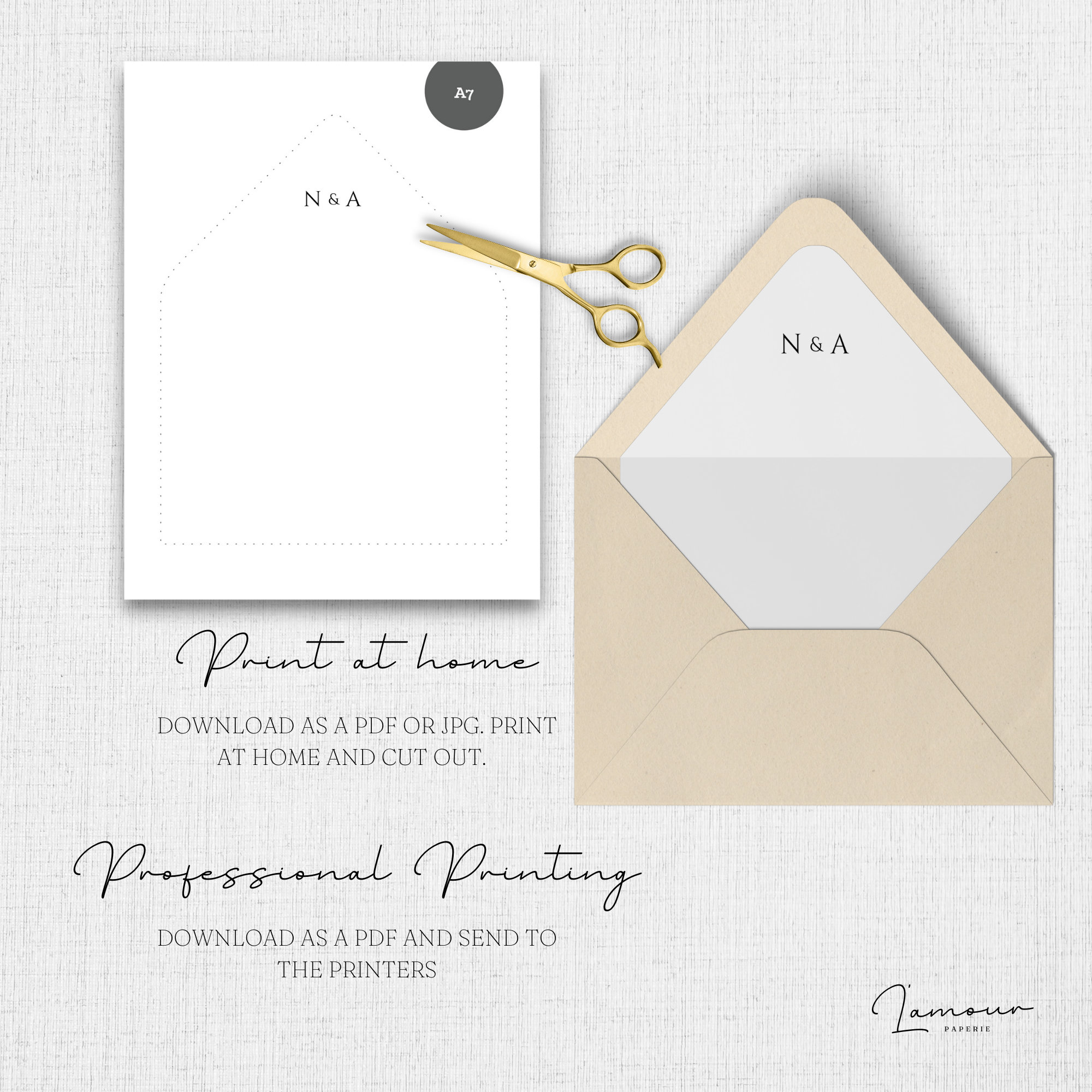 Minimalist Printable Envelope Liner, A7 Euro Flap and A7 Envelope Liner ...