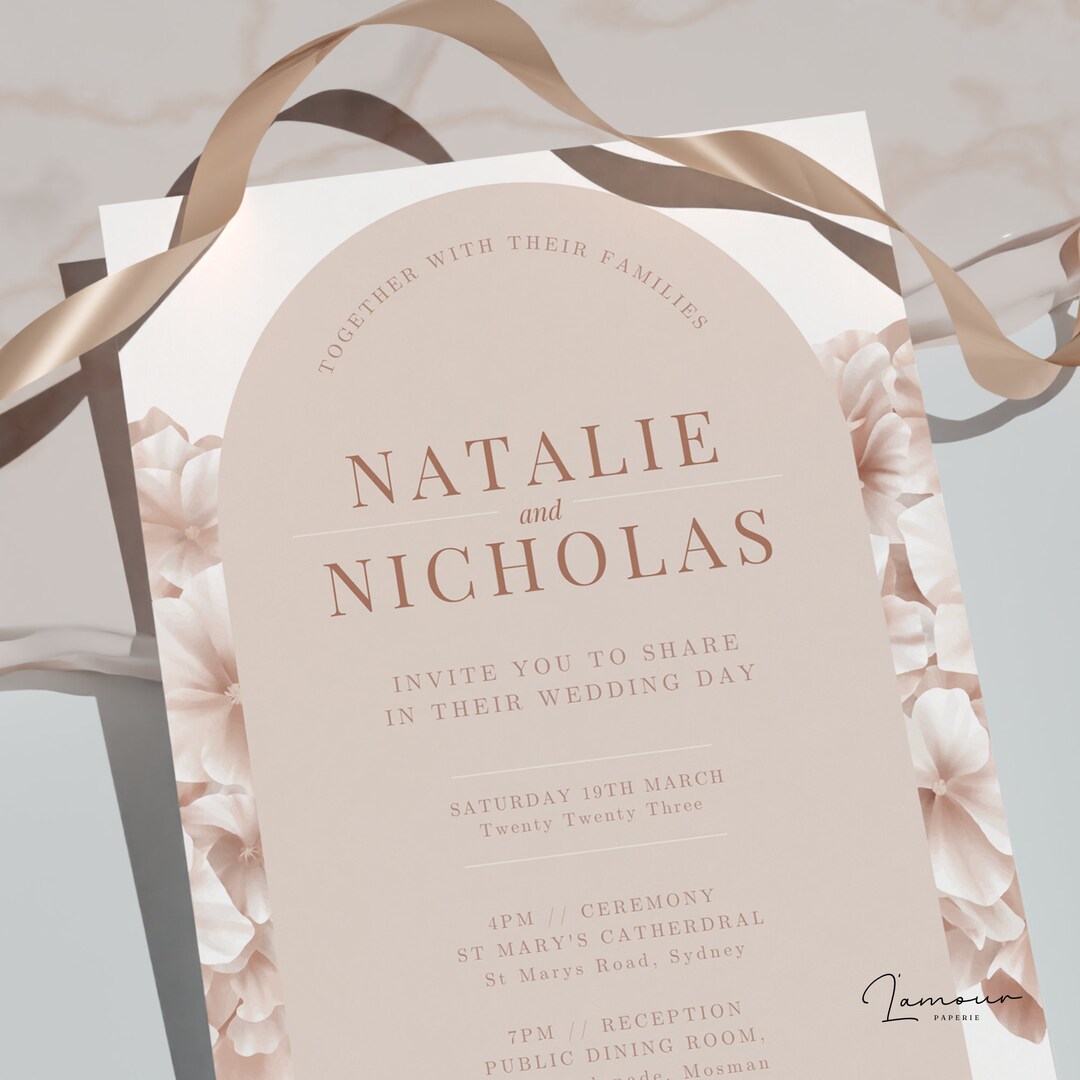 Editable Printable Wedding Invitation Digital Template, Instant ...