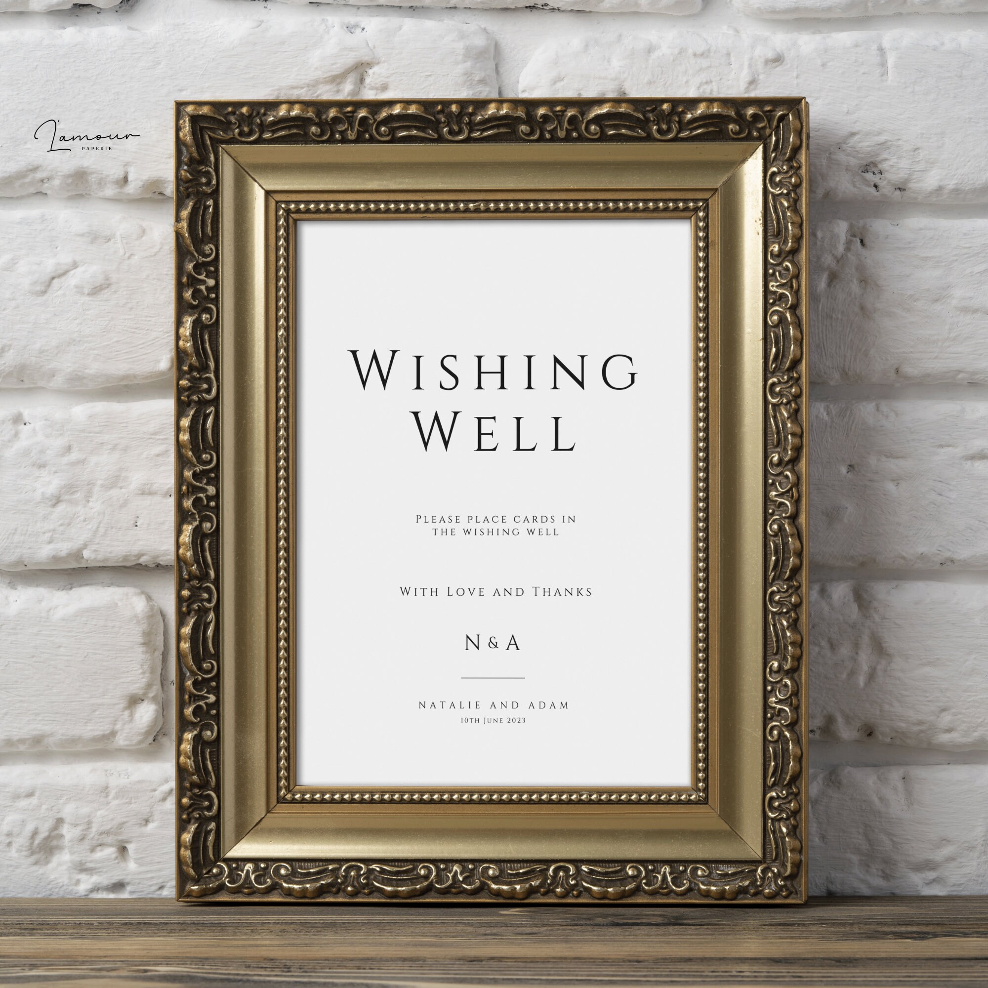 Minimalist Wedding Wishing Well Sign Template, Modern Wedding Cards ...