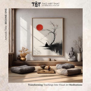 Become One - Zen Meditation Wall Art, Japanese Spiritual Art, Buddha ...