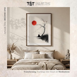 Become One - Zen Meditation Wall Art, Japanese Spiritual Art, Buddha ...