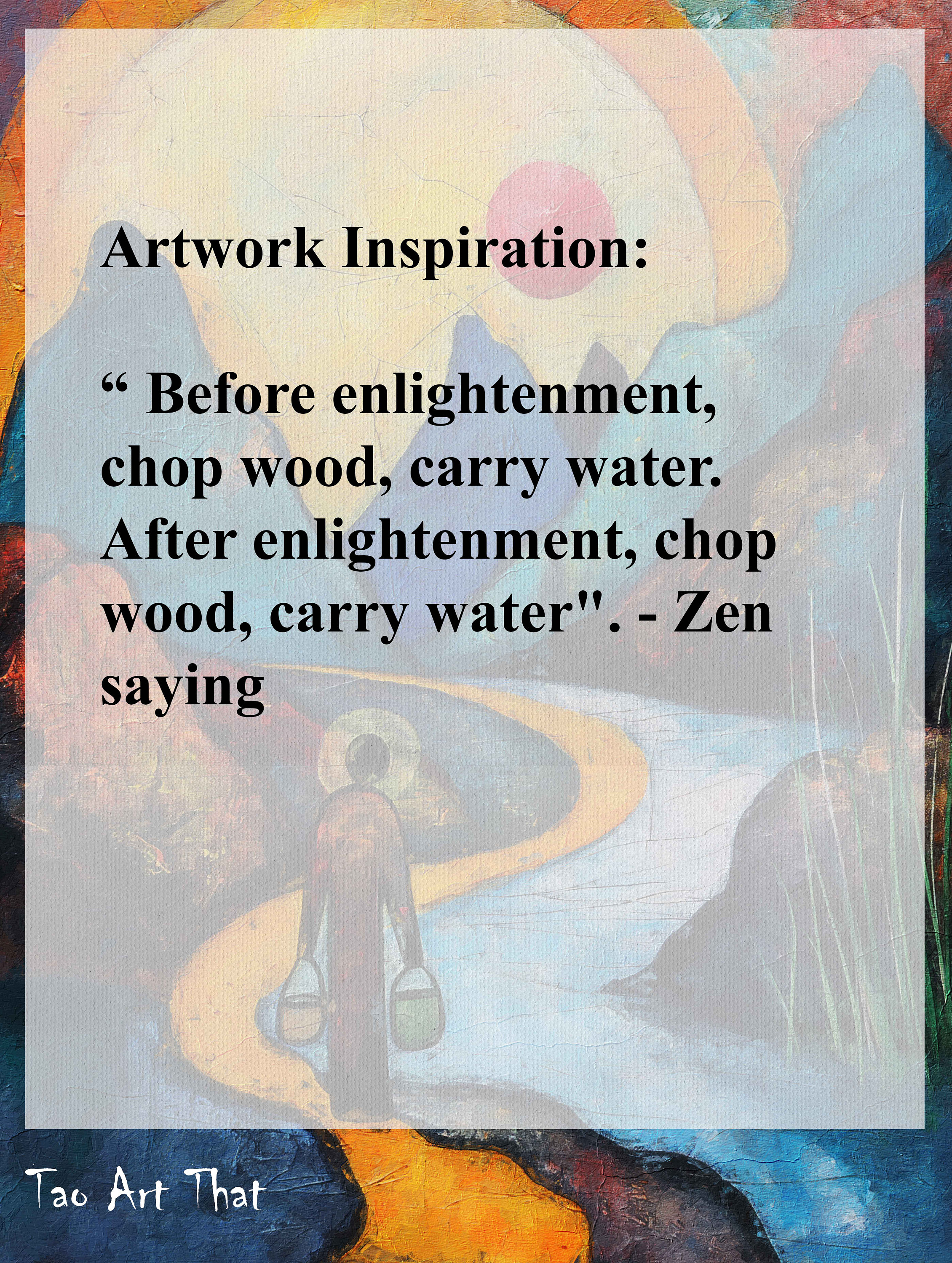 Chop Wood, Carry Water. Zen Proverb Art, Spiritual Zen Buddha Wall ...