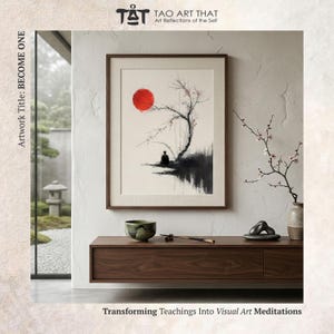 Become One - Zen Meditation Wall Art, Japanese Spiritual Art, Buddha ...