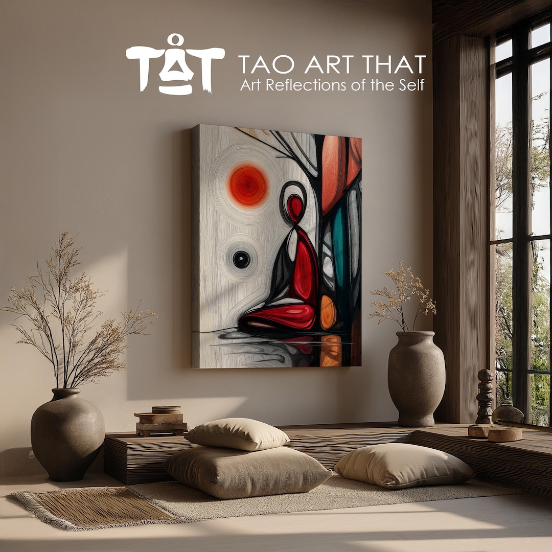 Seated Within Source – Abstract Zen Figure Art, Spiritual Wall Art ...