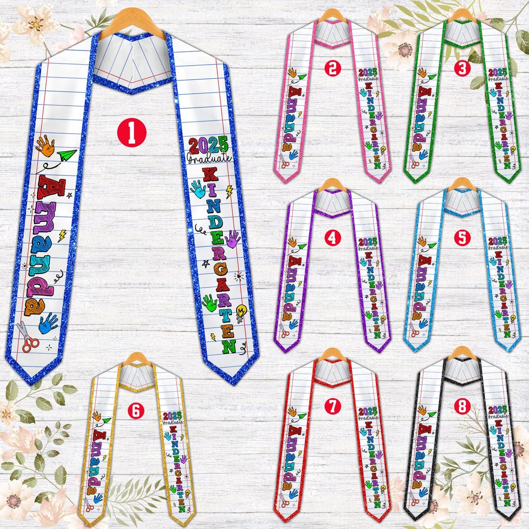 Personalized Kids Graduation Stole, 2025 Graduate Custom Name Kids Grad ...