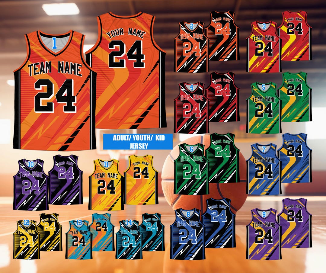 Custom Name and Number Basketball Jersey, Personalized Basketball ...