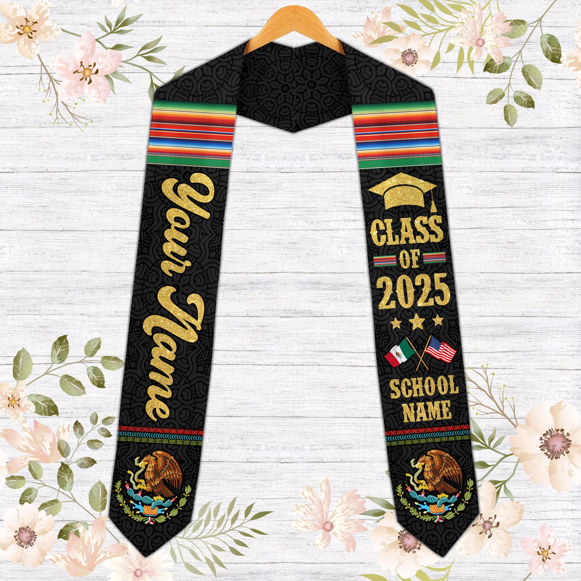 Personalized Mexico Graduation Stole 2025, Custom Graduation Stole ...