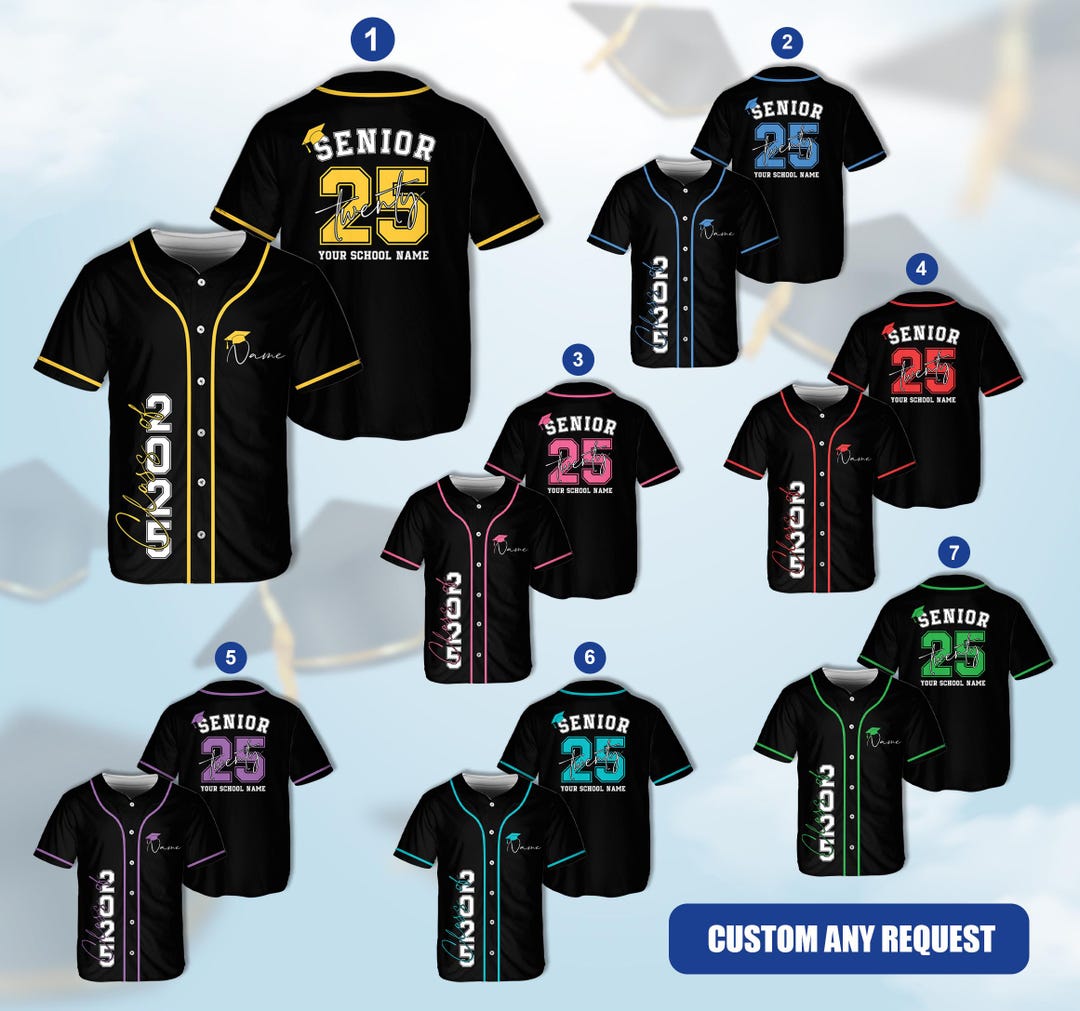 Custom Senior 2025 Baseball Jersey, Personalized Graduation Baseball ...