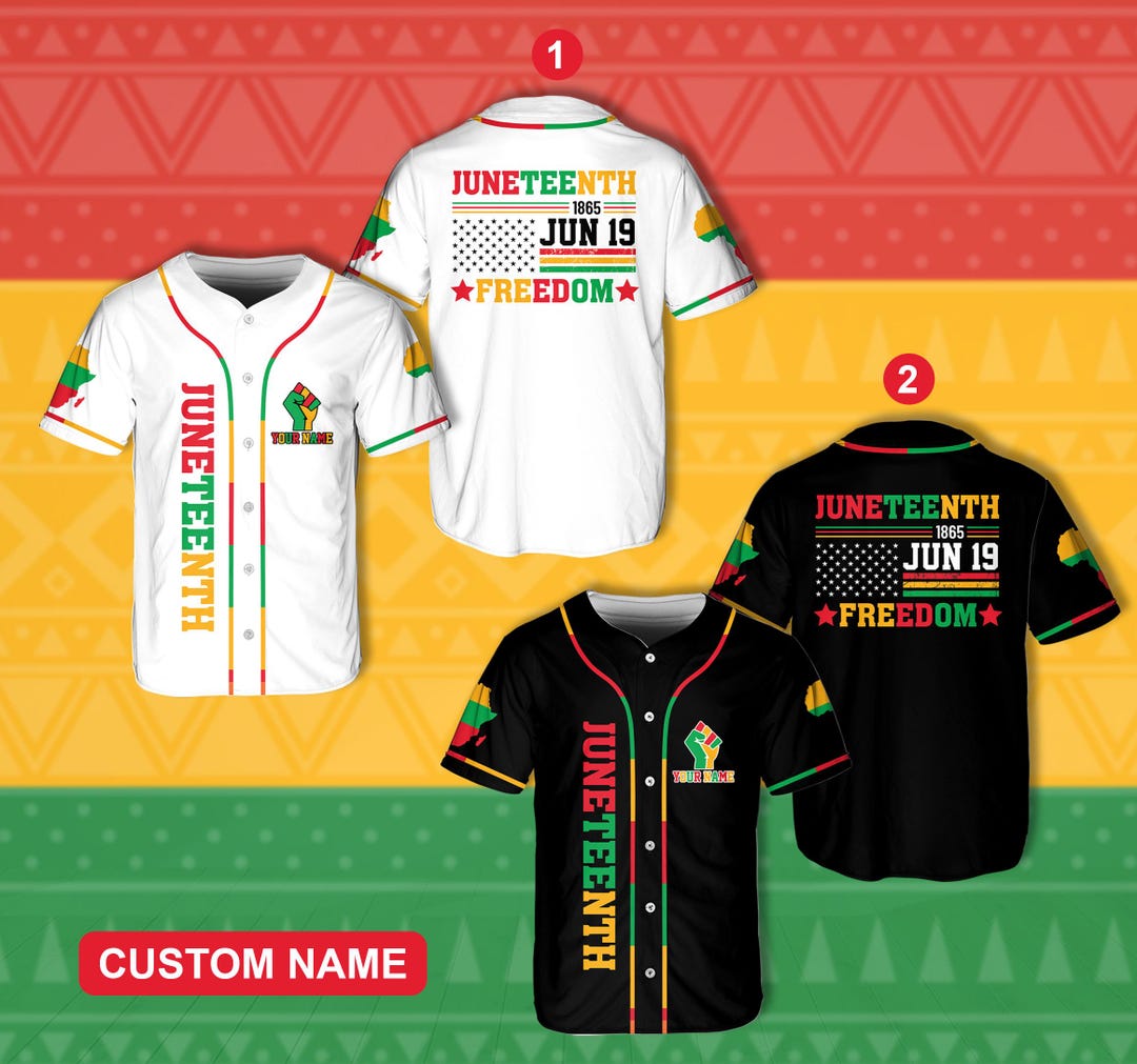 Personalized Juneteenth 1865 Freedom Baseball Jersey, Custom Black ...