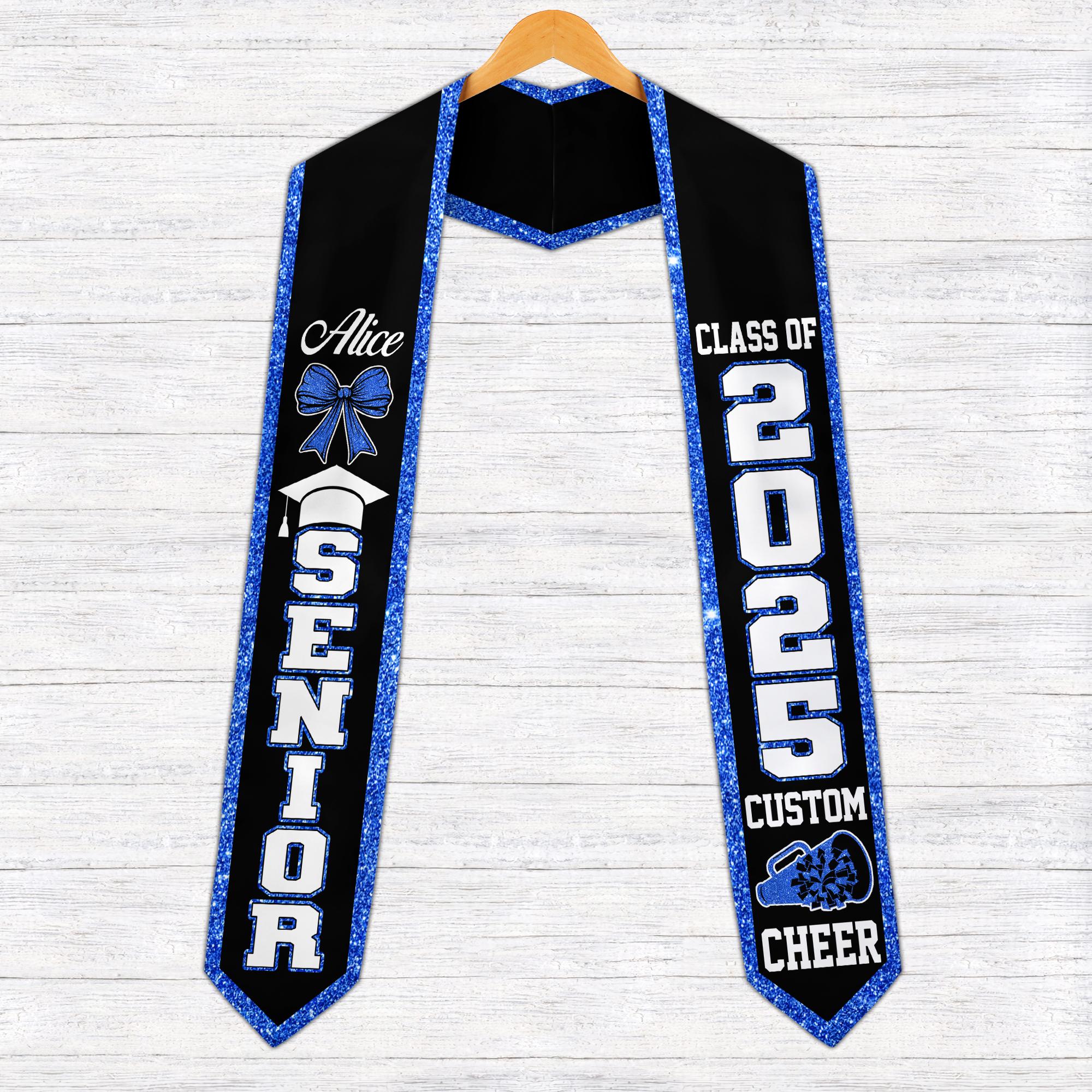 Personalized Glitter Class of 2025 Graduation Stole, Custom Senior 2025 ...