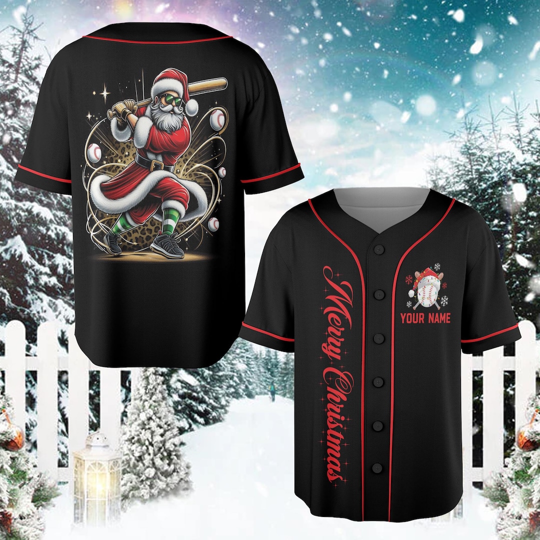 Personalized Merry Christmas Baseball Jersey, Custom Name Christmas ...