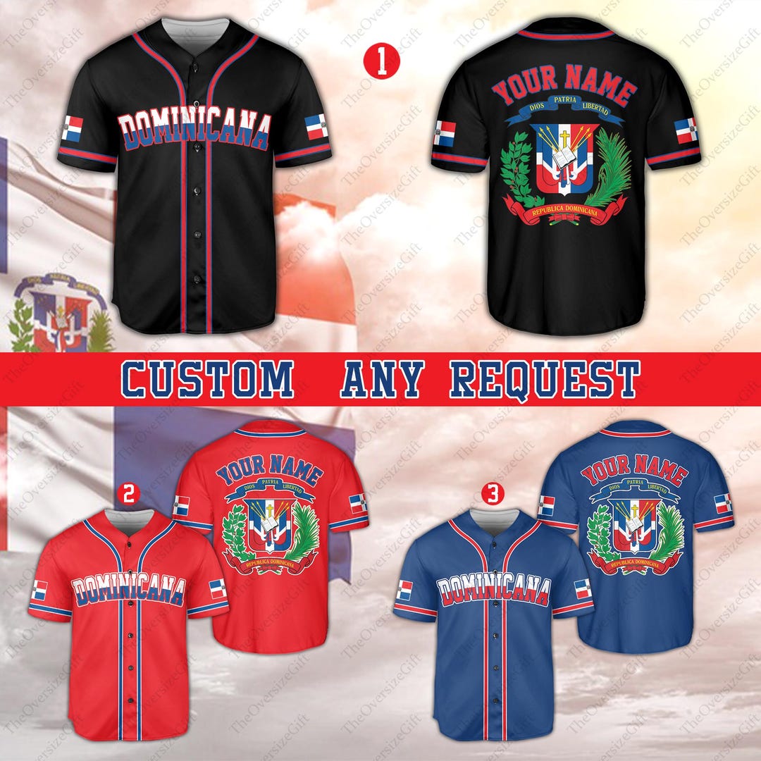 Personalized Dominican Republic Baseball Jersey, Custom Name Dominican ...