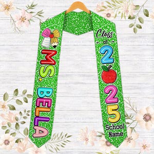 Personalized Teacher Graduation Stole, Custom Name Marquee Graduation ...