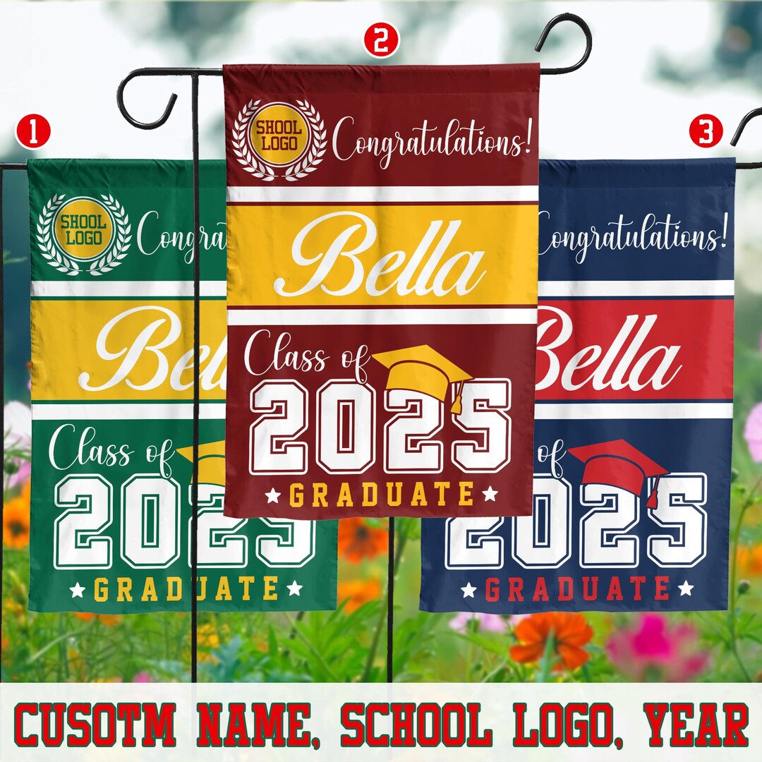 Custom Graduation Flag Class of 2025, Personalized Graduation Yard Sign ...