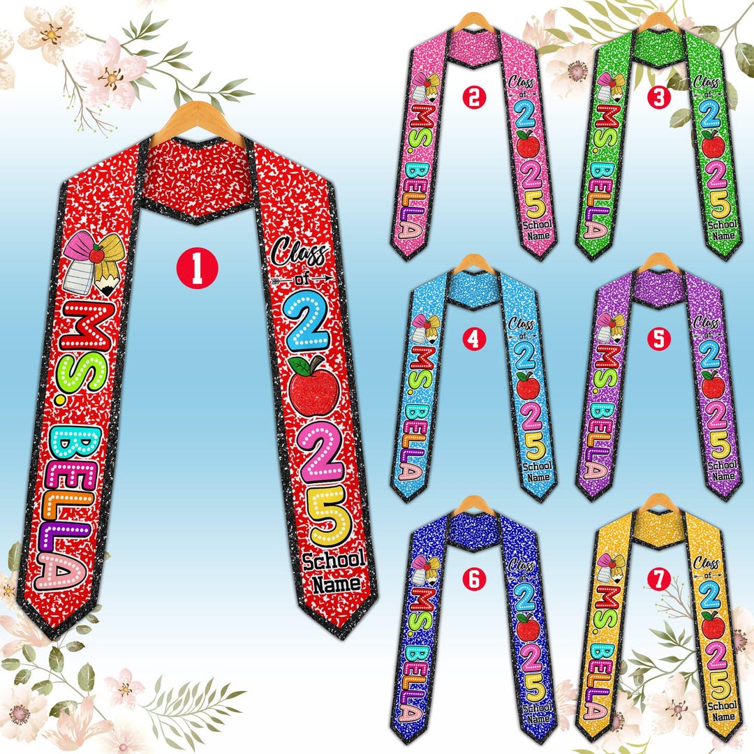 Personalized Teacher Graduation Sash, Custom Teacher Stole for Future ...