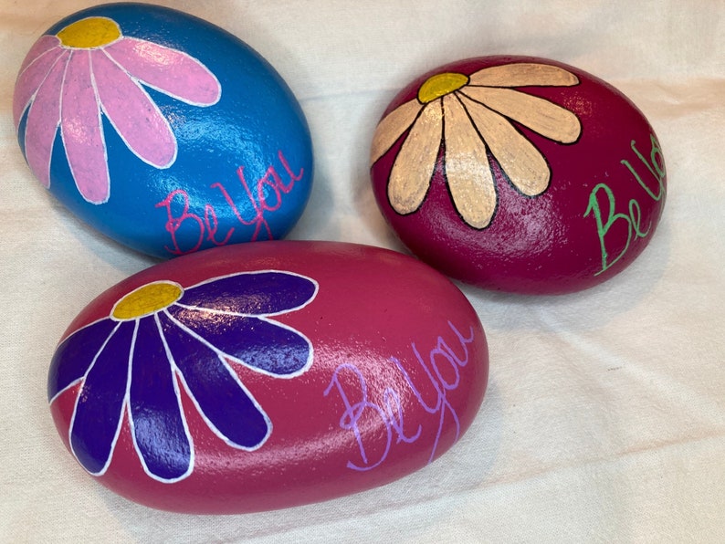 Colorful Stones Happy Rocks be You Easter Flower Spring Theme - Etsy