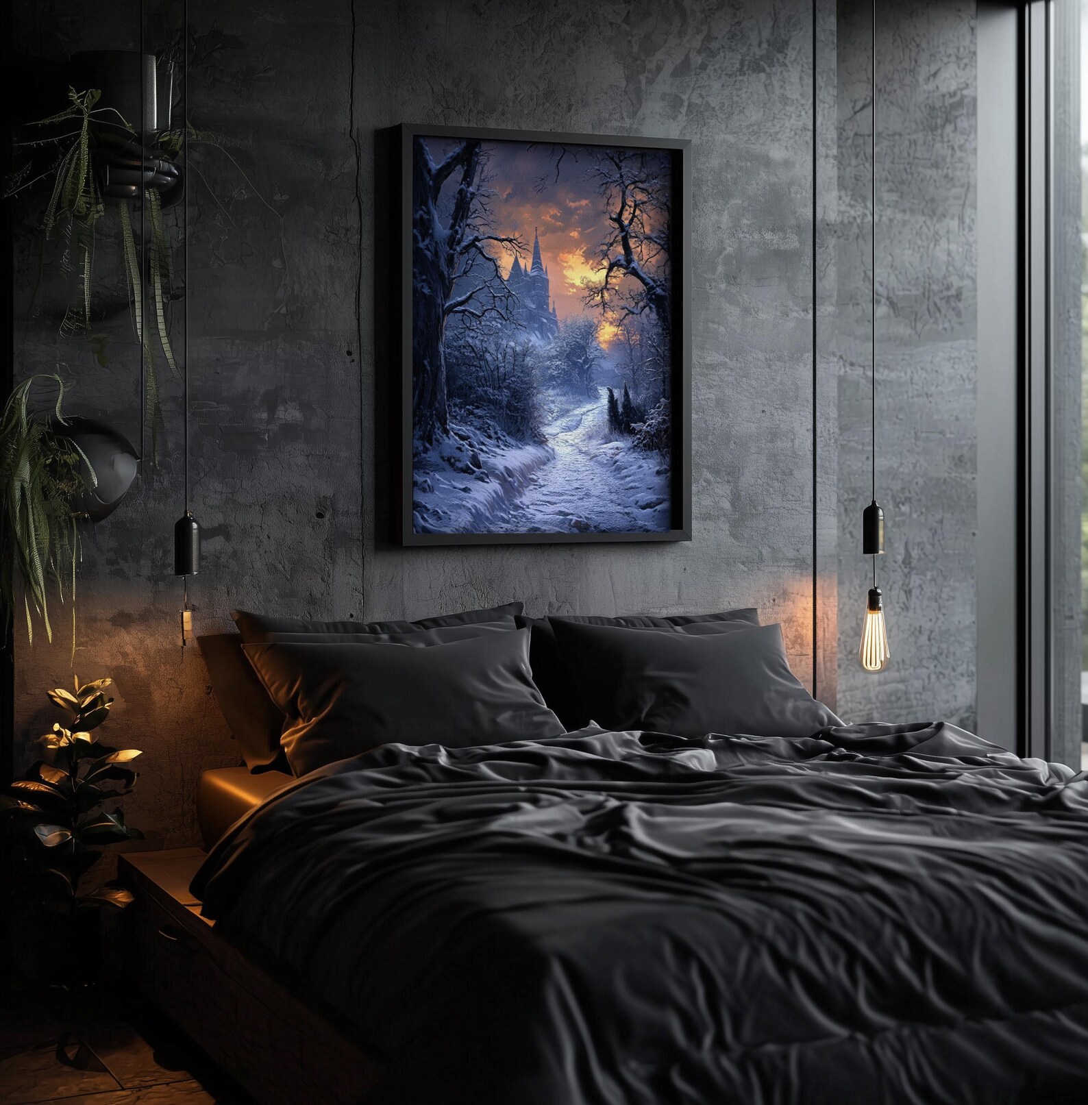 Gothic Snow Castle Print: Dark Winter Landscape (digital Download) - Etsy