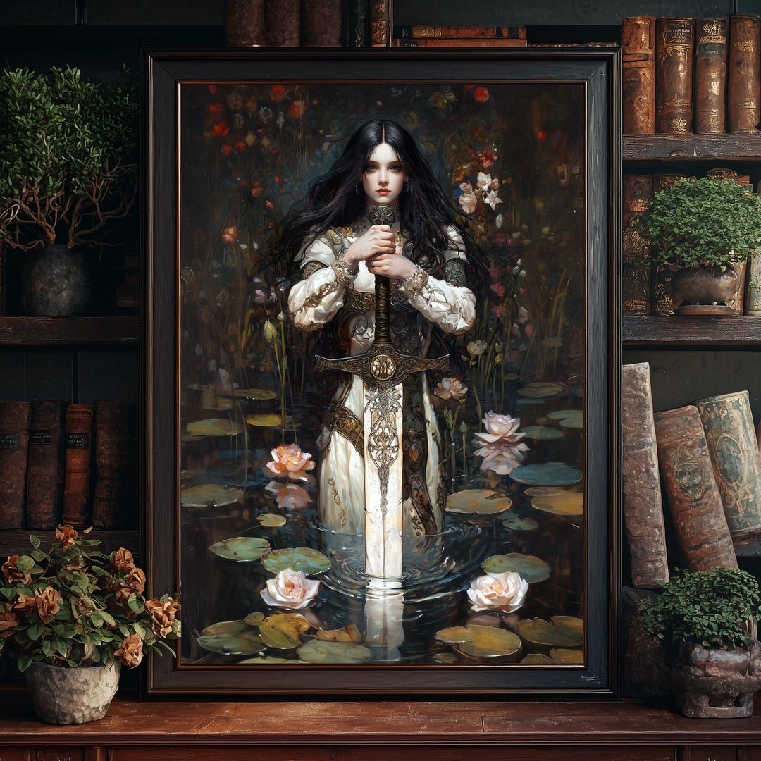 Lady of the Lake Print: Gothic Arthurian Legend Wall Art (digital ...