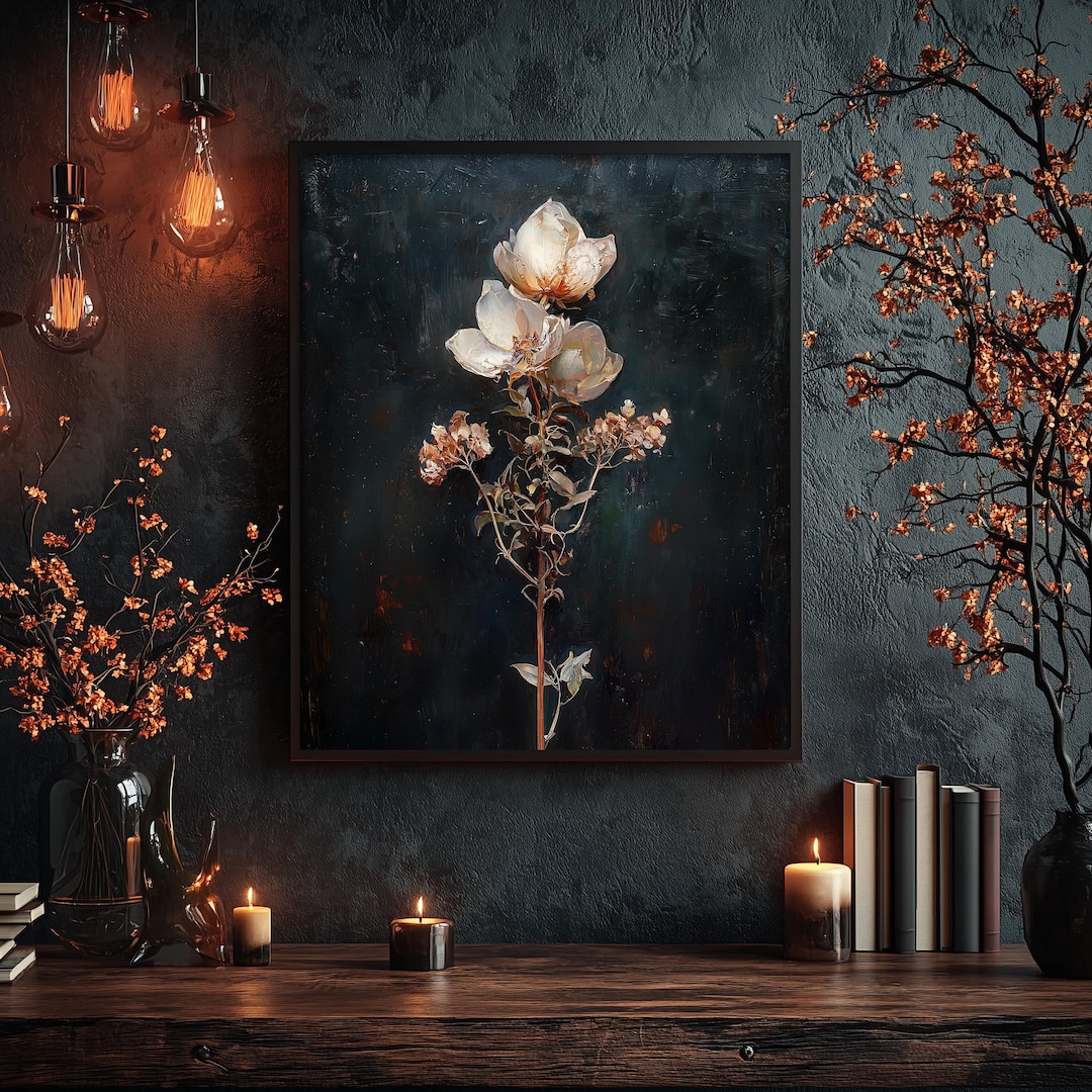 Gothic Floral Wall Art: Dark Botanical Print (digital Download) - Etsy