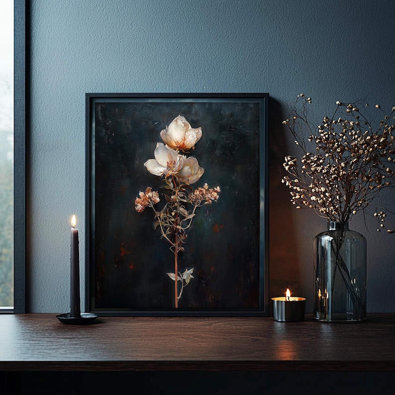 Gothic Floral Wall Art: Dark Botanical Print (digital Download) - Etsy