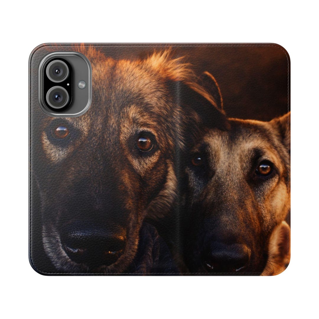 Realistic German Shepherd Portrait Flip Case | Dog Face Phone Wallet - Etsy