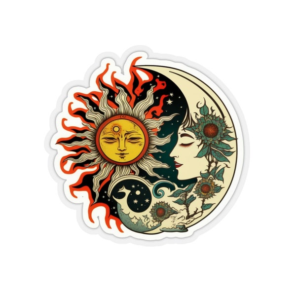 Sun and Moon Sticker - Etsy