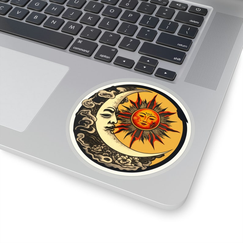 Asian Sun and Moon Sticker - Etsy