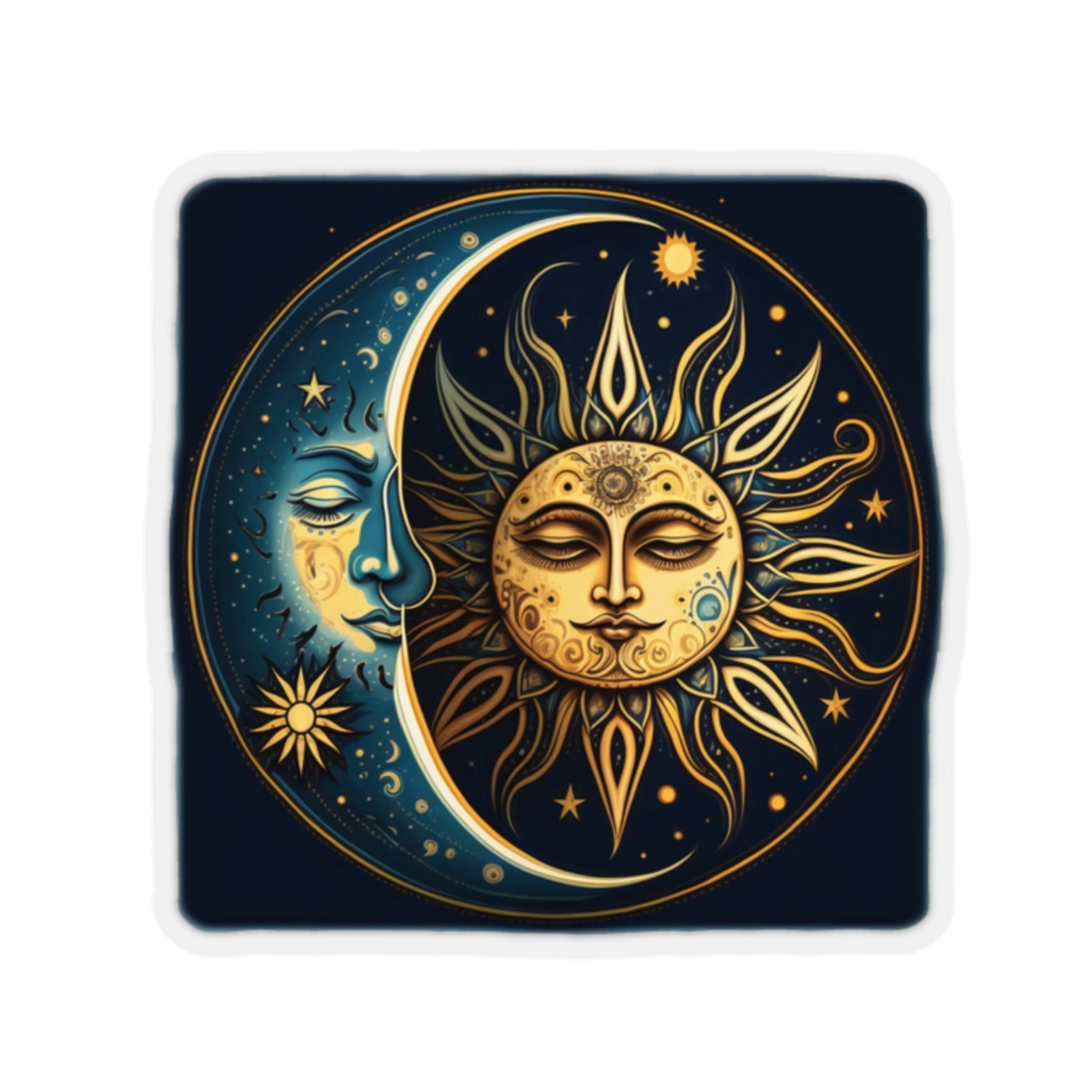 Sun and Moon Tarot Card Sticker, Goth Sticker, Sun, Moon, Tarot Card ...