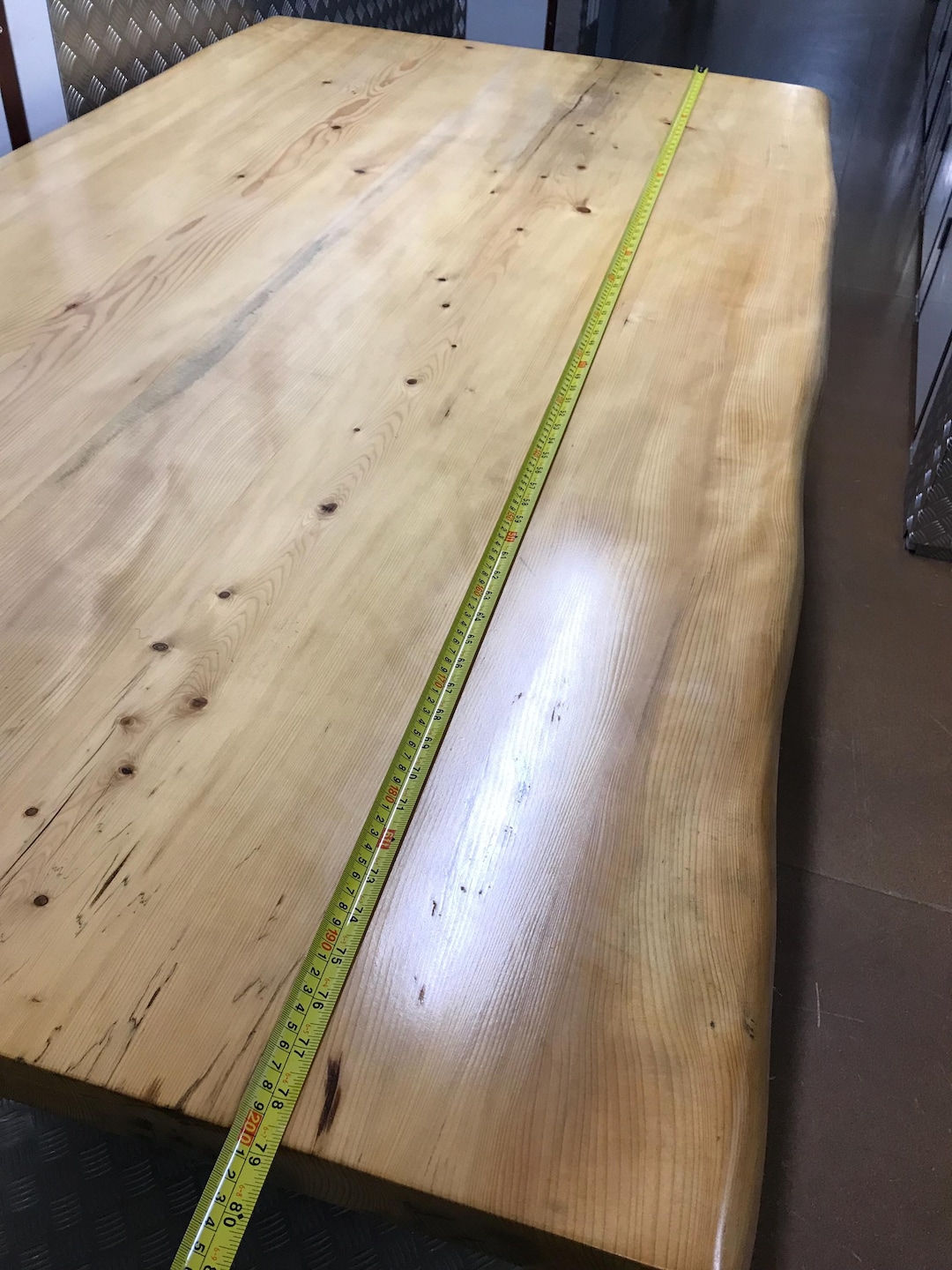 200x105cm Dining Tabletop FIR Solidwood Live Edge 40mm+ Thick Natural ...