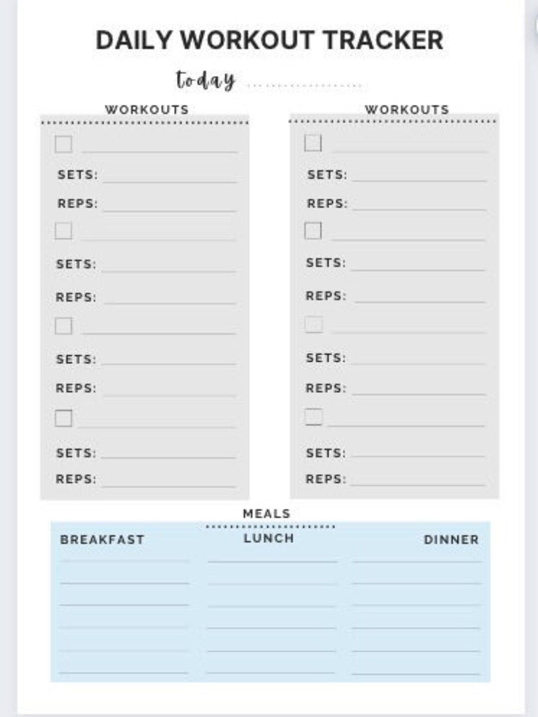 Editable 3-week Daily Workout Tracker Template, Daily Workout Tracker ...
