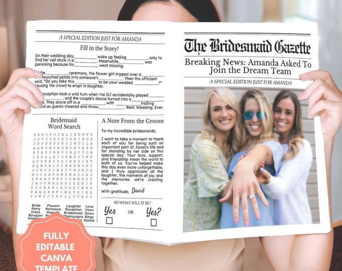 Newspaper Wedding Program Template: Folded, Mad Libs & Wordsearch ...