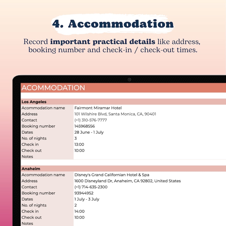 Instant Download Digital Travel Holiday Planner | Google Sheets & Excel - Etsy