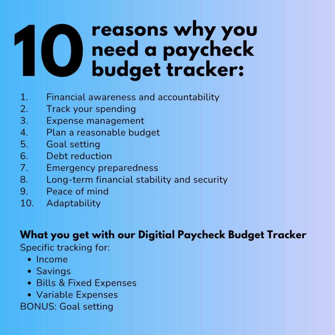Paycheck Budget Tracker | Digital Download | Excel & Google Sheets ...